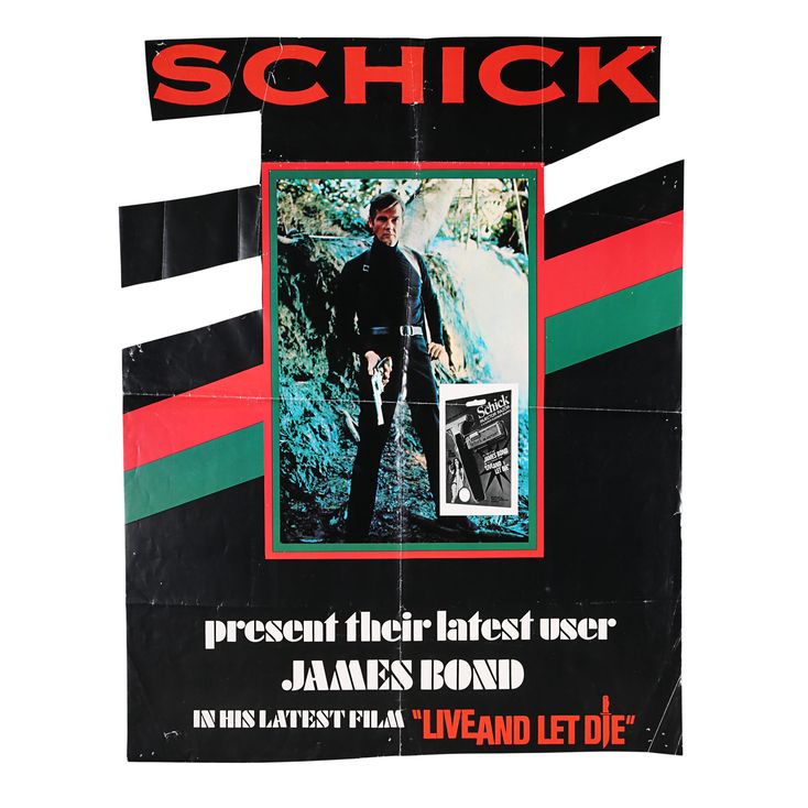US Schick Promo Poster, 1973 | LIVE AND LET DIE (1973)