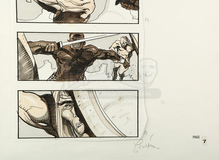 Original Storyboard Artwork - Gladiators Bound in Chains Fighting ...