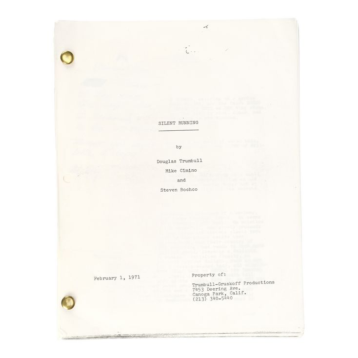 1340. Bound Script | SILENT RUNNING (1972)