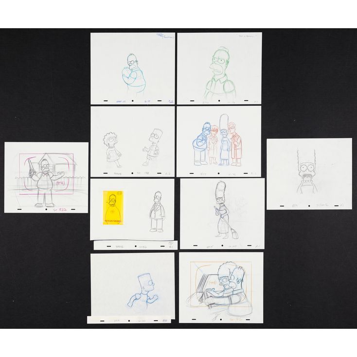 1037. Animation Drawing Original Art (10) (13 x 11 ); Very Fine ### THE ...