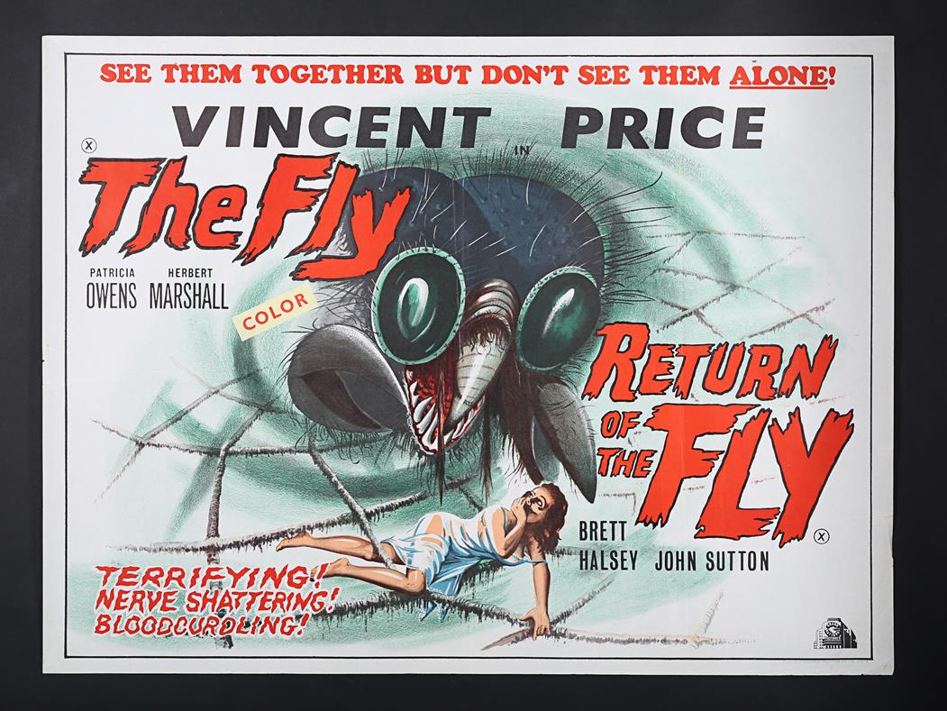 Lot #303 - THE FLY (1958) / THE RETURN OF THE FLY (1959) - UK Quad ...
