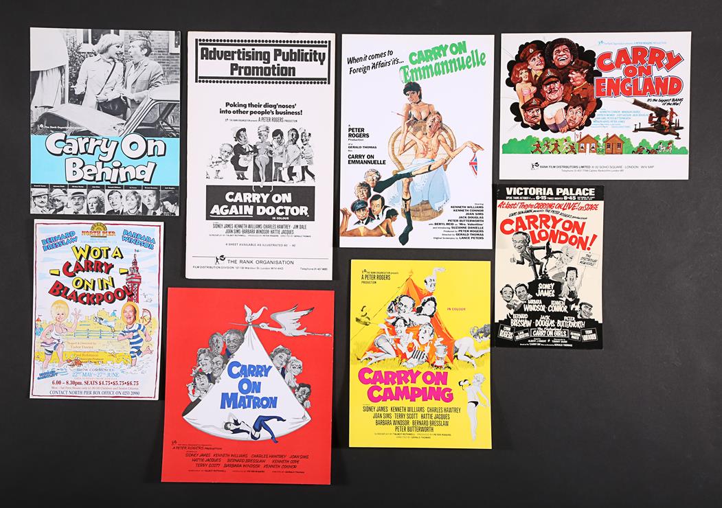 Lot #36 - CARRY ON: VARIOUS PRODUCTIONS (1969-92) - Eight UK Synopses ...