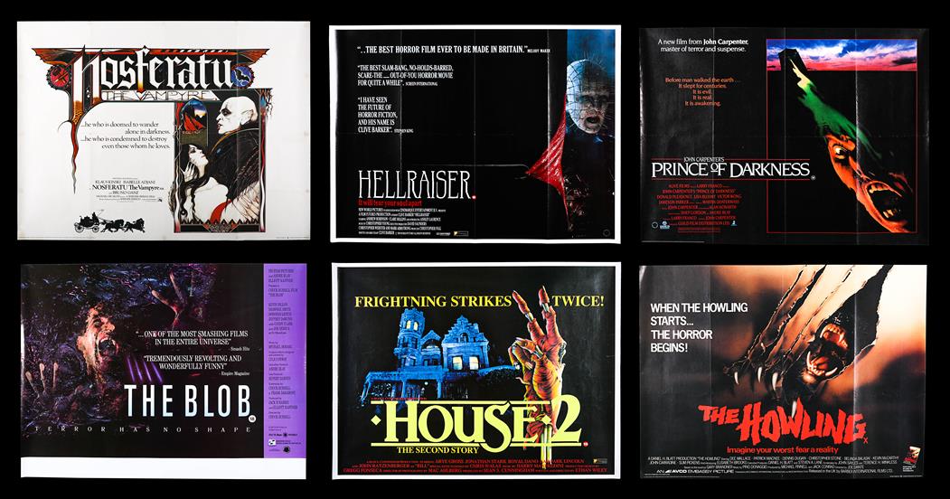 Lot #308 - VARIOUS PRODUCTIONS (1979-88) - Six UK Quad Posters 1979-88