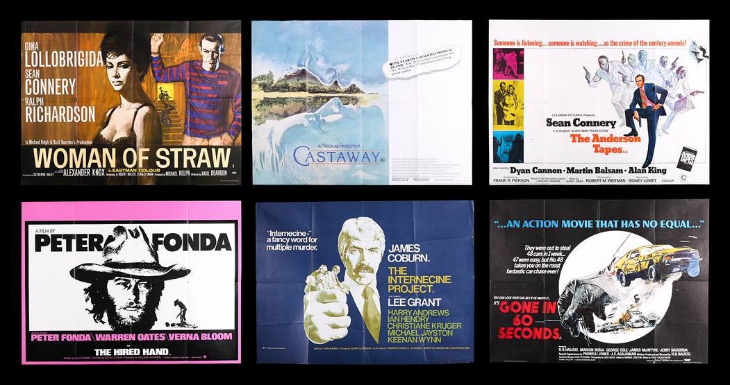 Lot #67 - VARIOUS PRODUCTIONS (1964-86) - Six UK Quad Posters 1964-86