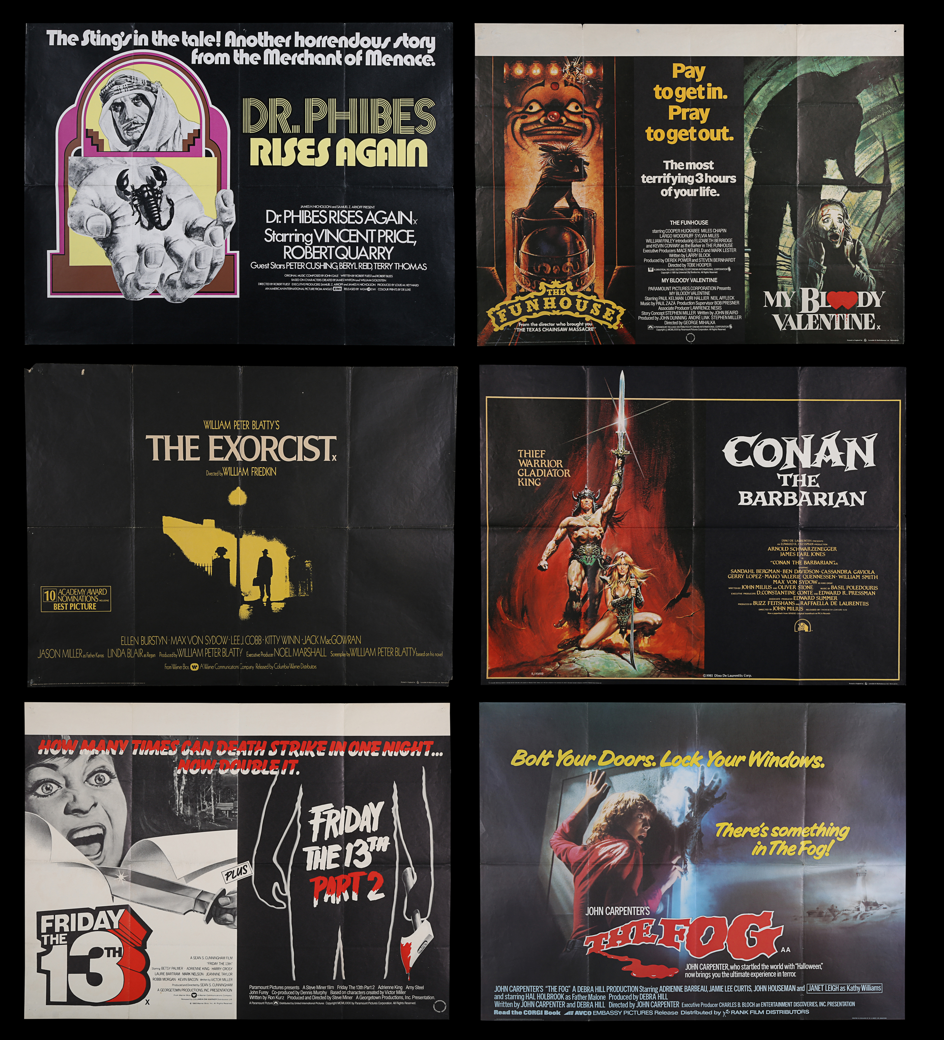 Lot #264 - VARIOUS PRODUCTIONS (1972-84) - Eight UK Quad Posters 1972-84