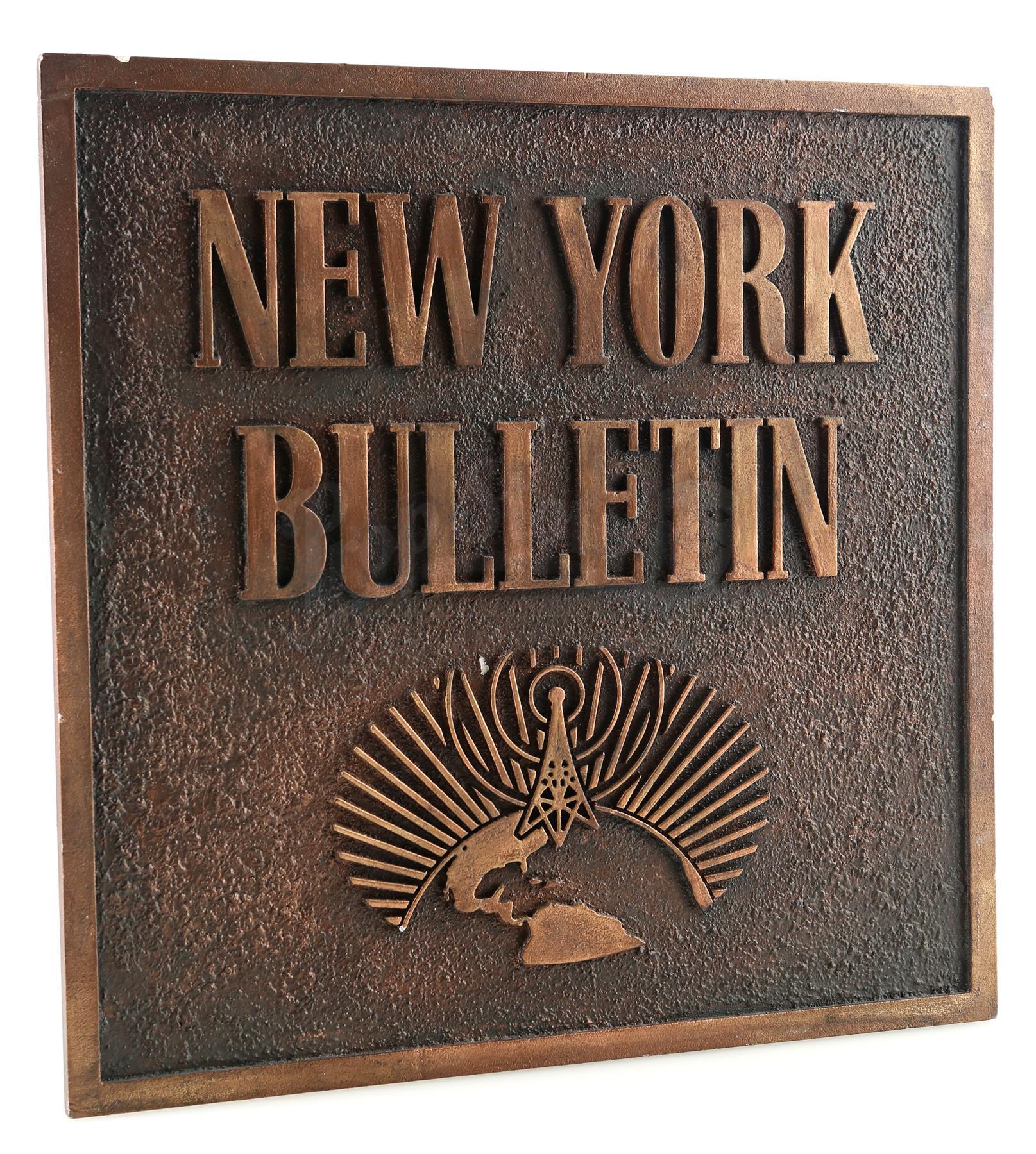 Lot # 348: New York Bulletin Building Sign