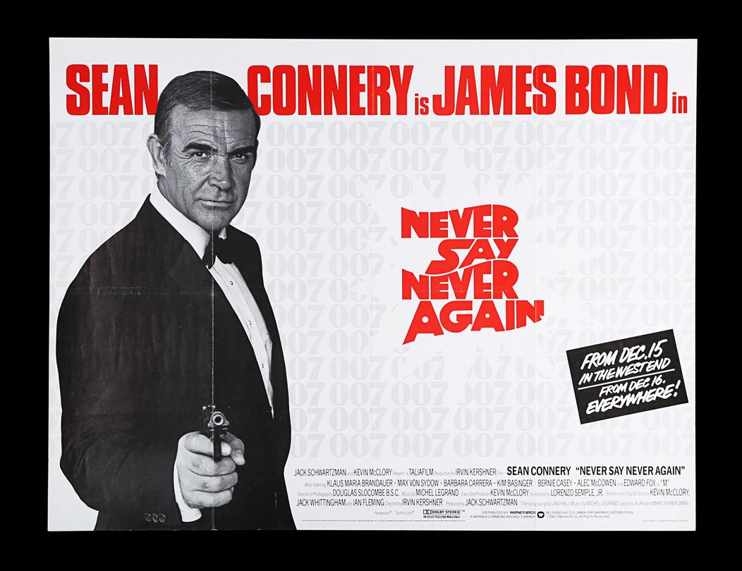 Lot #134 - NEVER SAY NEVER AGAIN (1983) - UK Quad Advance Poster, 1983