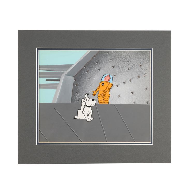426. Tintin and Snowy Original Hand-Painted Original Production Cel and ...