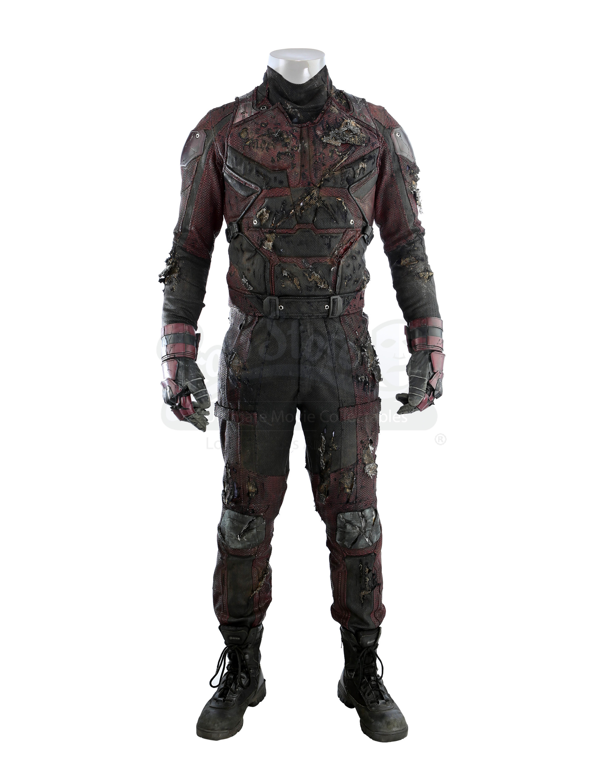 Lot # 275: Matt Murdock's Distressed Red Second Iteration Daredevil Costume