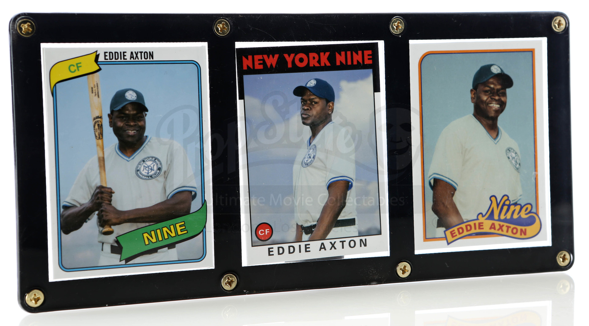 Lot # 504: Eddie Axton Framed Baseball Cards