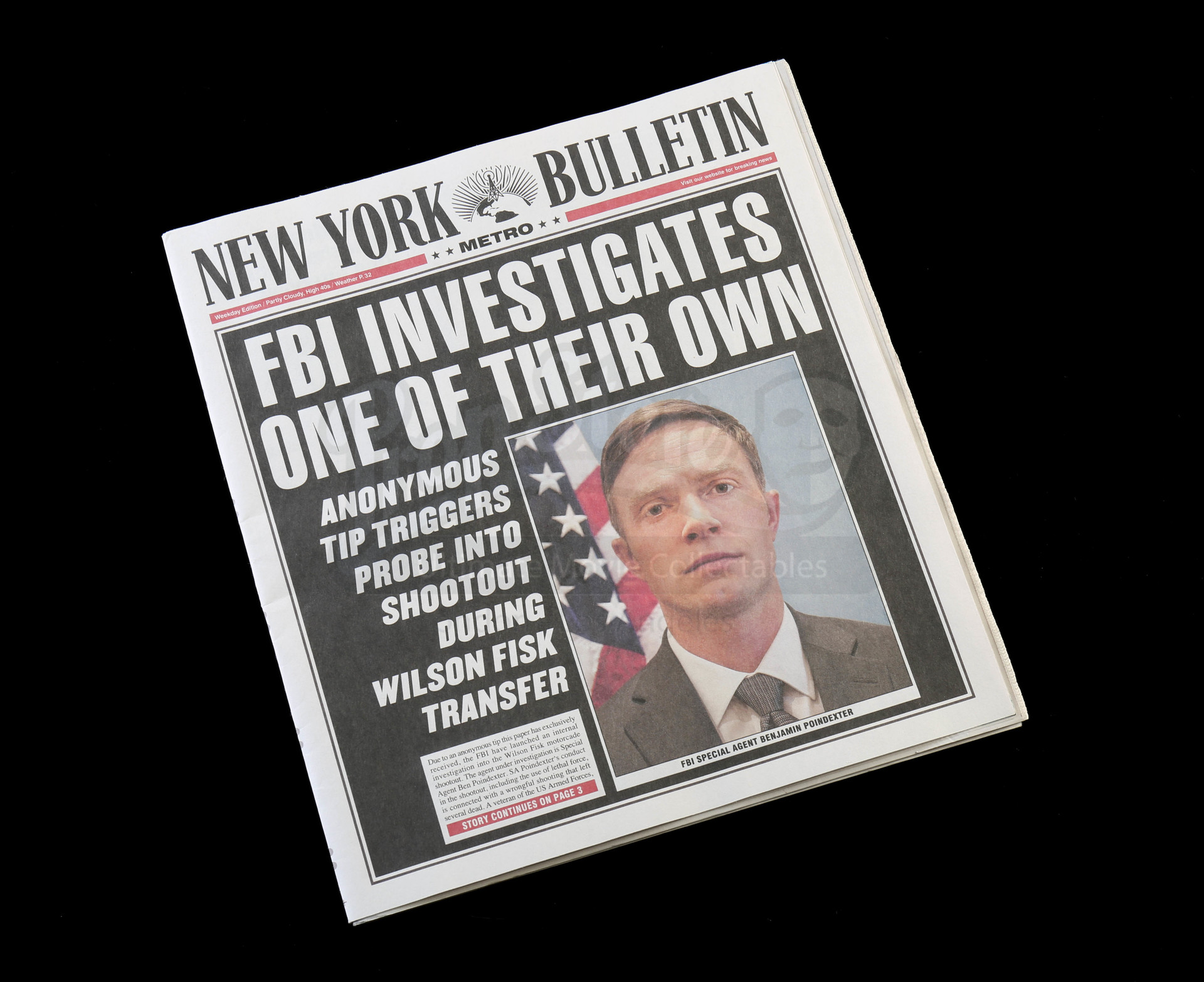 Lot # 347: 'FBI Investigates One of Their Own' New York Bulletin Newspaper