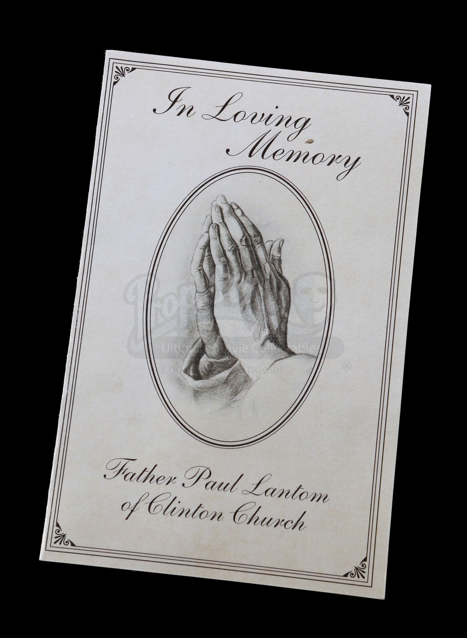 Lot # 428: Program for Father Paul Lantom's Funeral