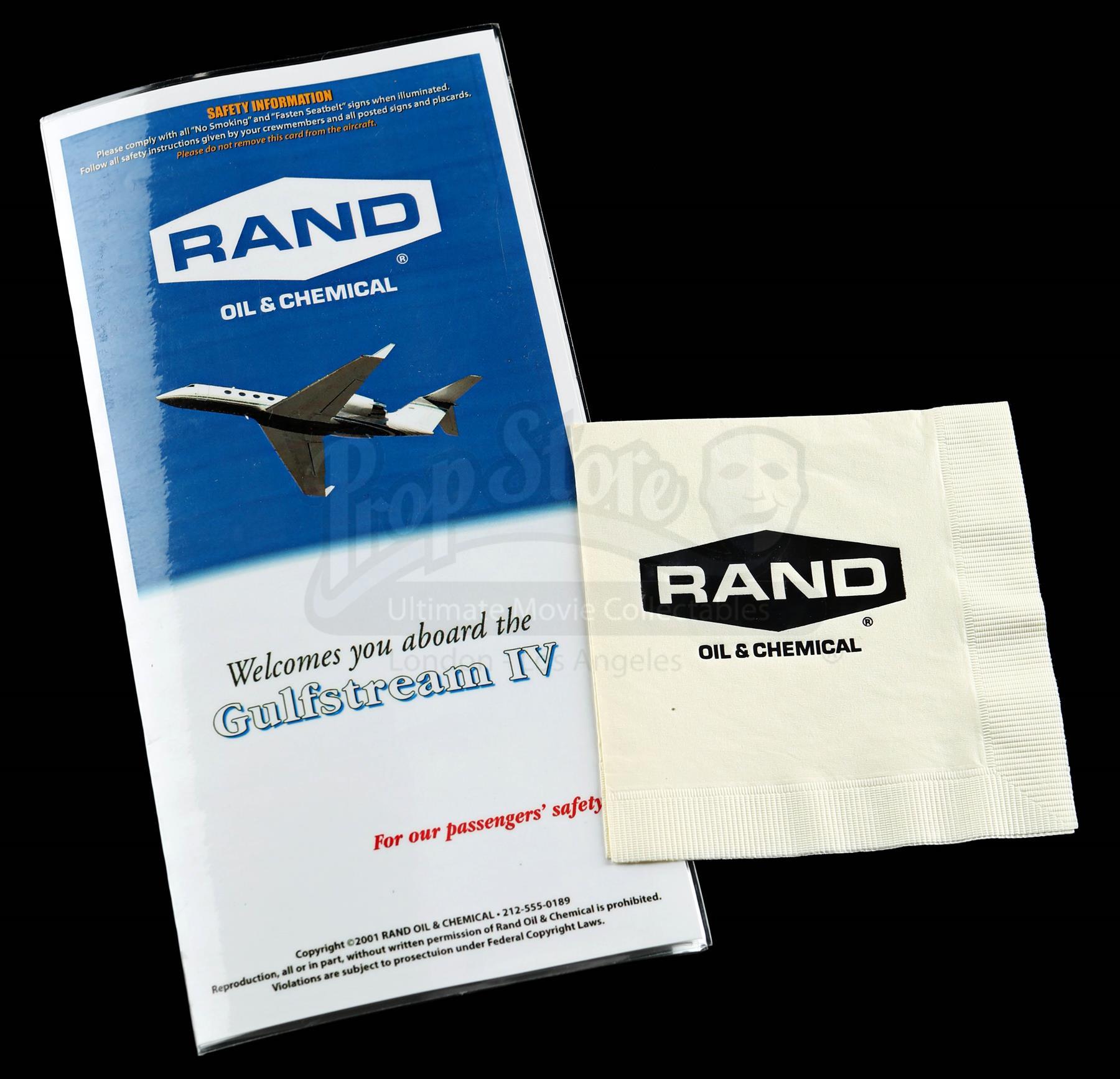 Lot # 664: Rand Enterprises Airline Safety Brochure and Rand Branded Napkin