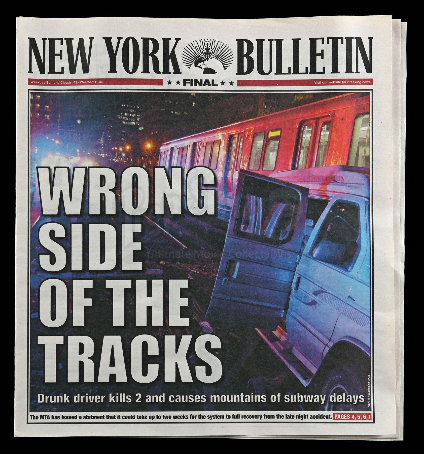 Lot # 703: Ward Meachum's New York Bulletin Newspaper