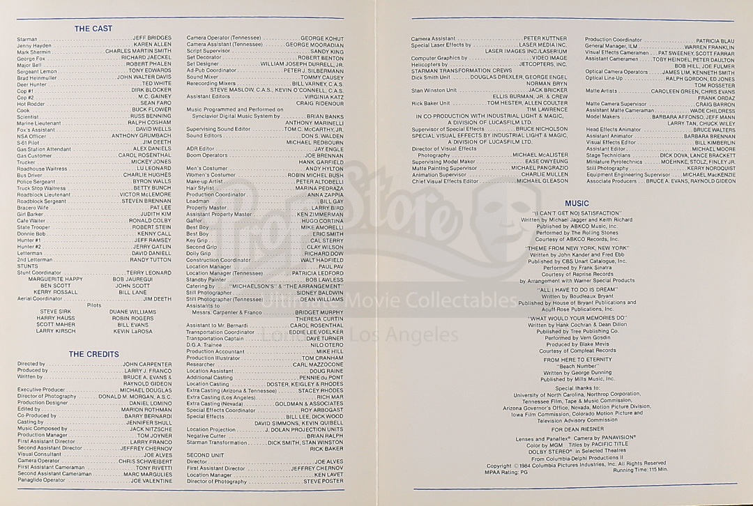 Cast and Crew Credit List and Two Polaroids | Prop Store - Ultimate ...