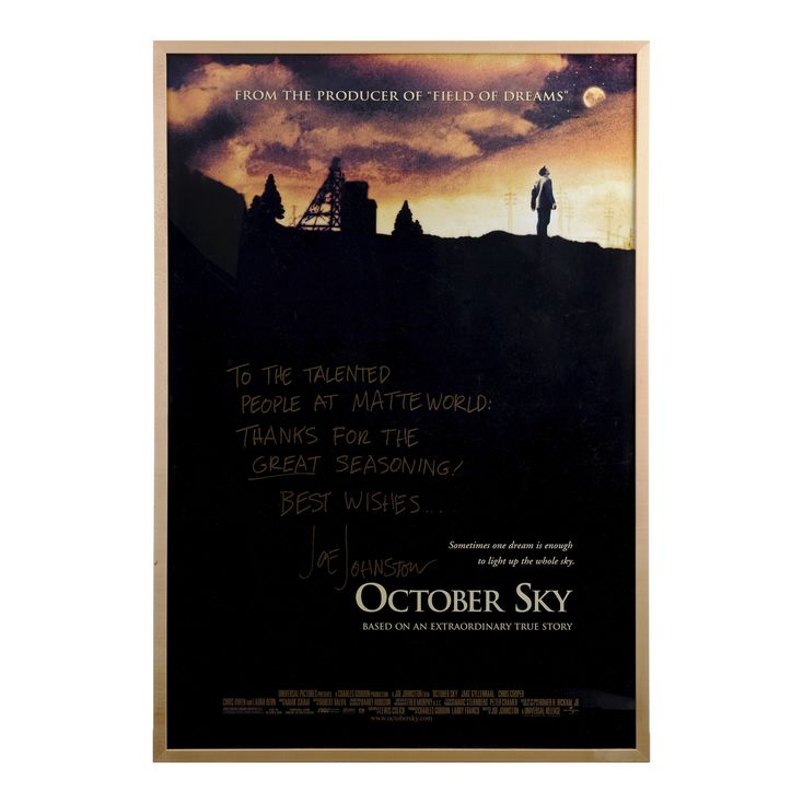 Lot # 1449: OCTOBER SKY (1999) - Joe Johnston-Autographed Poster