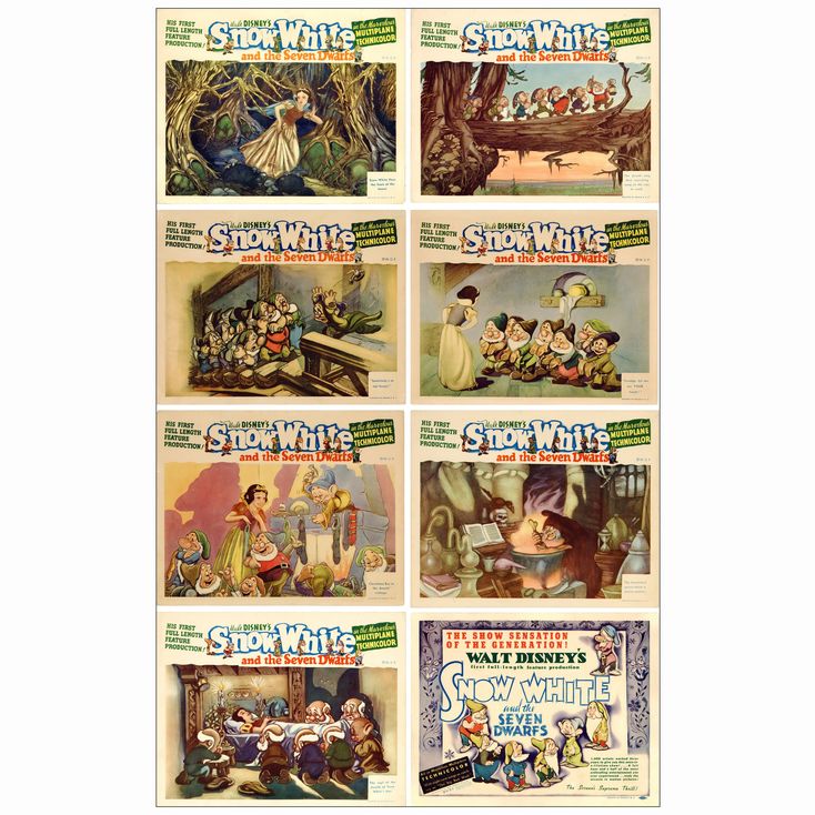 Lot 252 Lobby Card Set (8) (11 x 14) Very Fine | SNOW WHITE AND THE ...