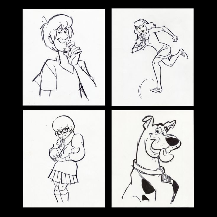 Lot # 101: Set of Four Hand-Drawn Iwao Takamoto Scooby-Doo, Velma ...