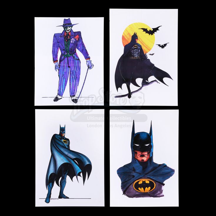 Bob Ringwood Printed Production Costume Designs for Batman (Michael ...