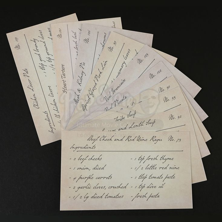 Lot 92 - Hannibal Lecters (Mads Mikkelsen) Heart Tartare Recipe Card ...