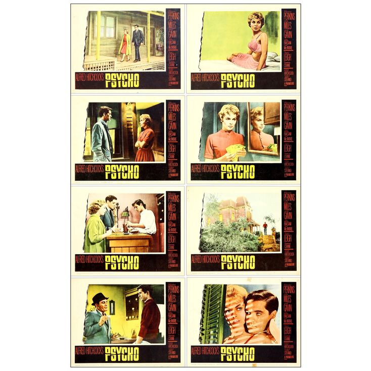Lot # 316: PSYCHO - Lobby Card Set (8) (11 x 14 ); Very Fine