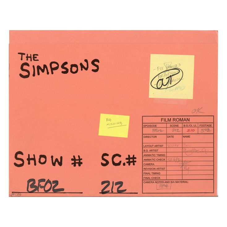 Lot 656 - Set of 11 Hand-Drawn Simpsons Family Animation Drawings with ...