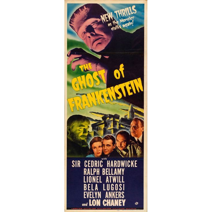 166. THE GHOST OF FRANKENSTEIN - Insert Insert (14 x 36) Very Fine ...