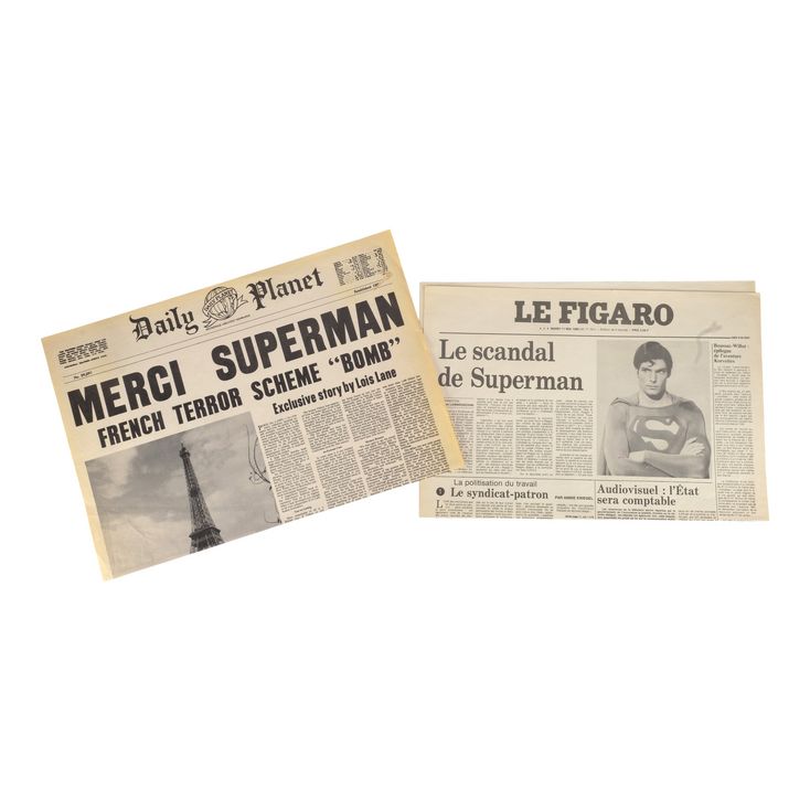 Lot # 1776: SUPERMAN III (1983) - Pair of Production-Made Daily Planet ...