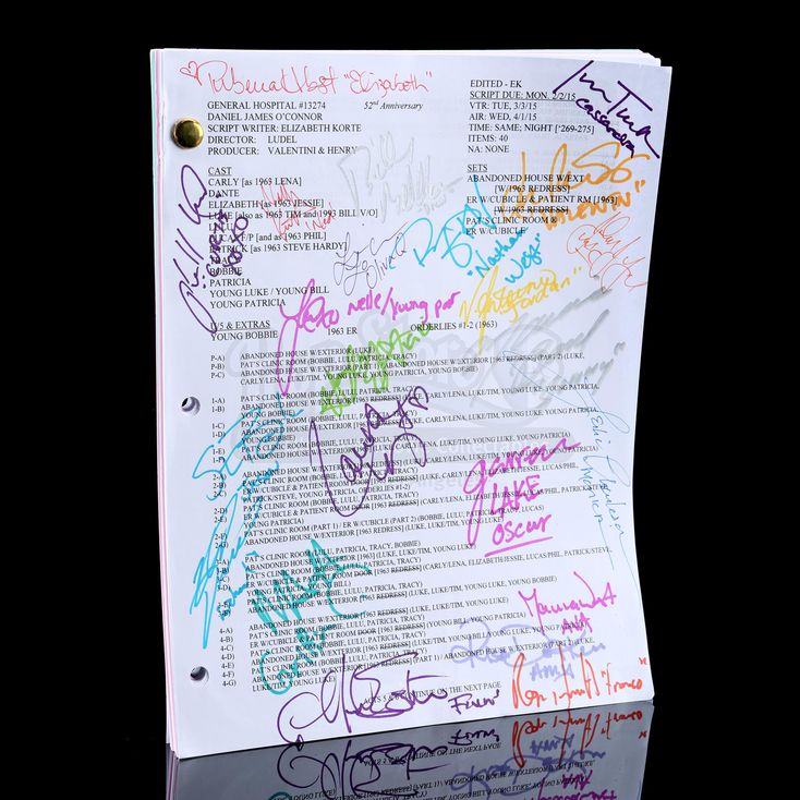 General Hospital 52nd Anniversary Signed Script | GENERAL HOSPITAL (1963)