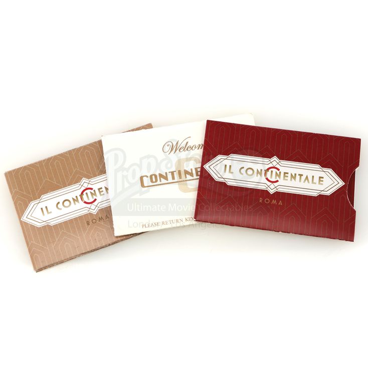Three Assorted Continental Hotel Room Cards with Sleeves | JOHN WICK ...