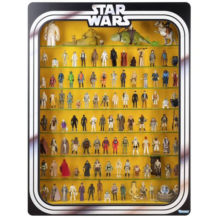 Lot 430 STAR WARS TOYS Complete Set of Kenner Star Wars Action Figures with Display