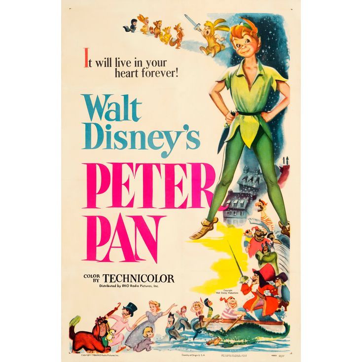 323. PETER PAN - One Sheet One Sheet (27 x 41) Fine on Linen | PETER ...