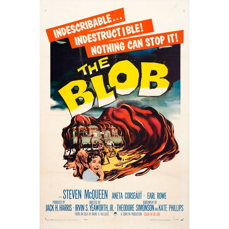43. THE BLOB - One Sheet One Sheet (27 x 41) Very Fine Folded | BLOB ...