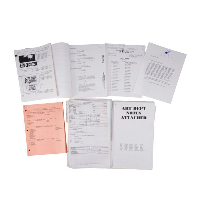 Lot 415. Bound Screenplay with Production Paperwork | TITANIC (1997)