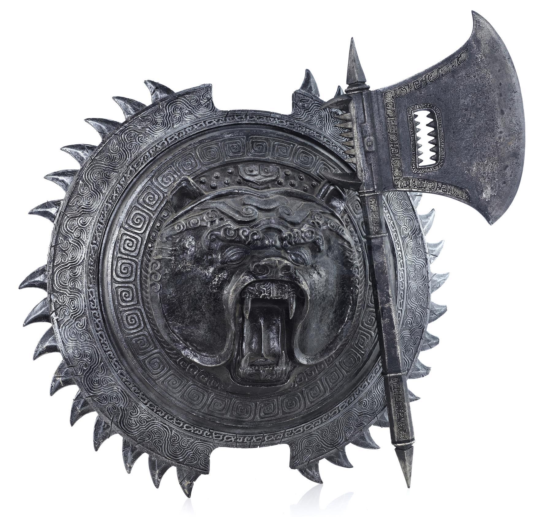 Lot # 381: Black Bear Corps Axe and Shield