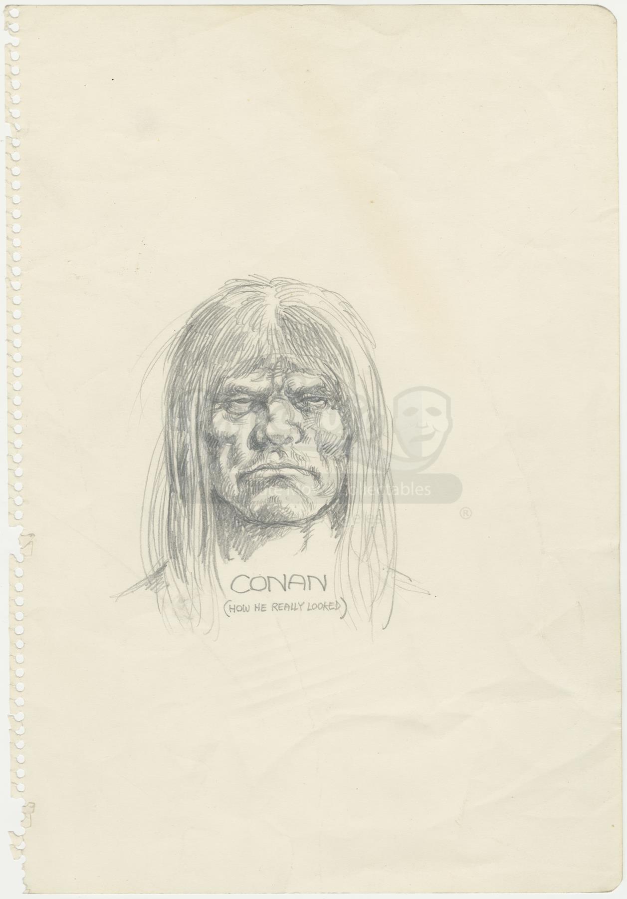 Lot #200 - CONAN THE BARBARIAN (1982) - Hand-Drawn Ron Cobb Conan ...