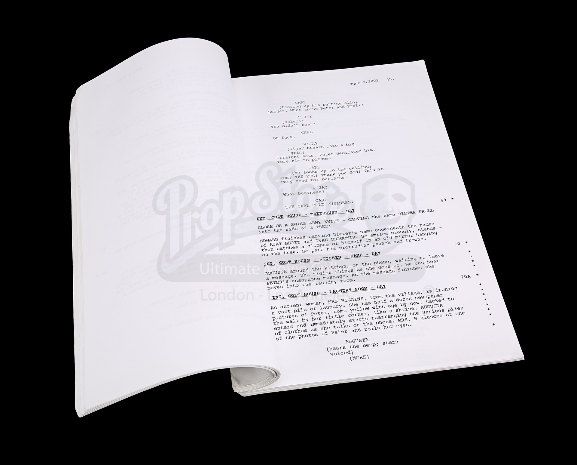 Production Used Script | Prop Store - Ultimate Movie Collectables