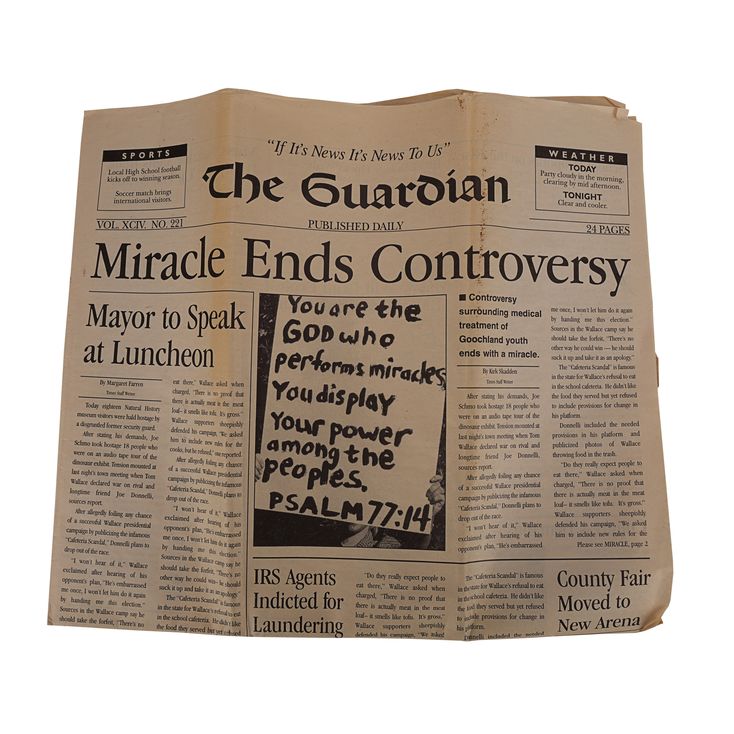 Lot 1528 - Miracle Ends Controversy Newspaper | THE X-FILES (T.V ...