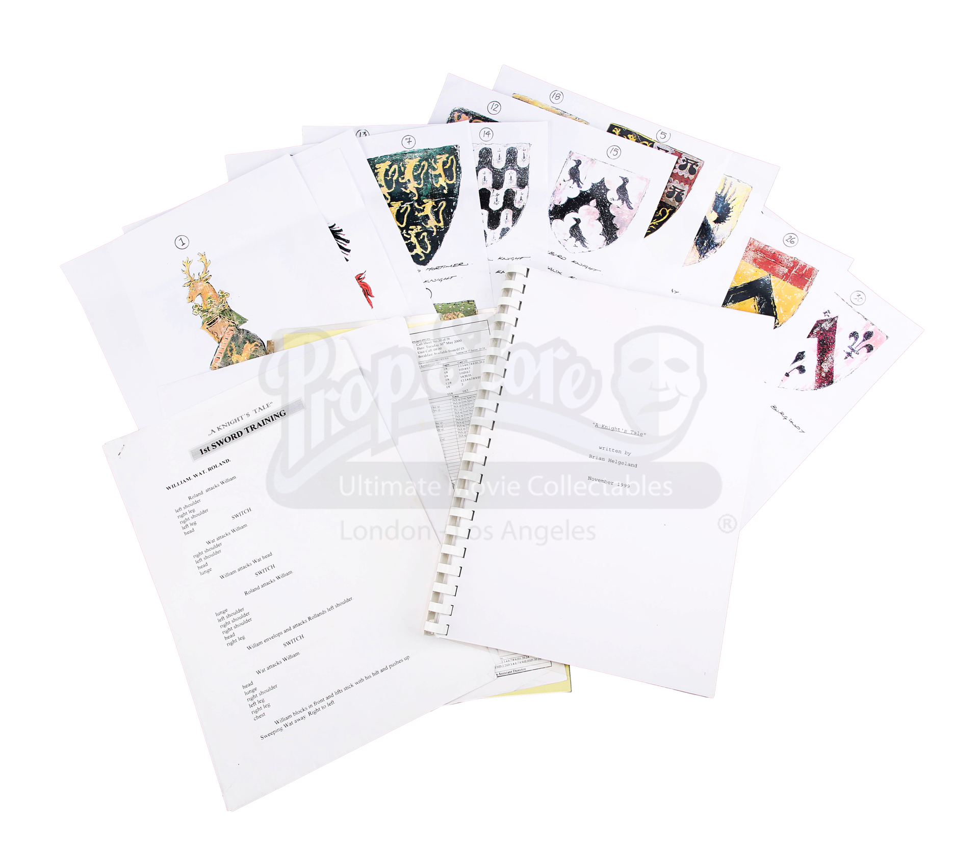 Lot #3 - A Knight's Tale - Production-Used Script, Paperwork and Artwork