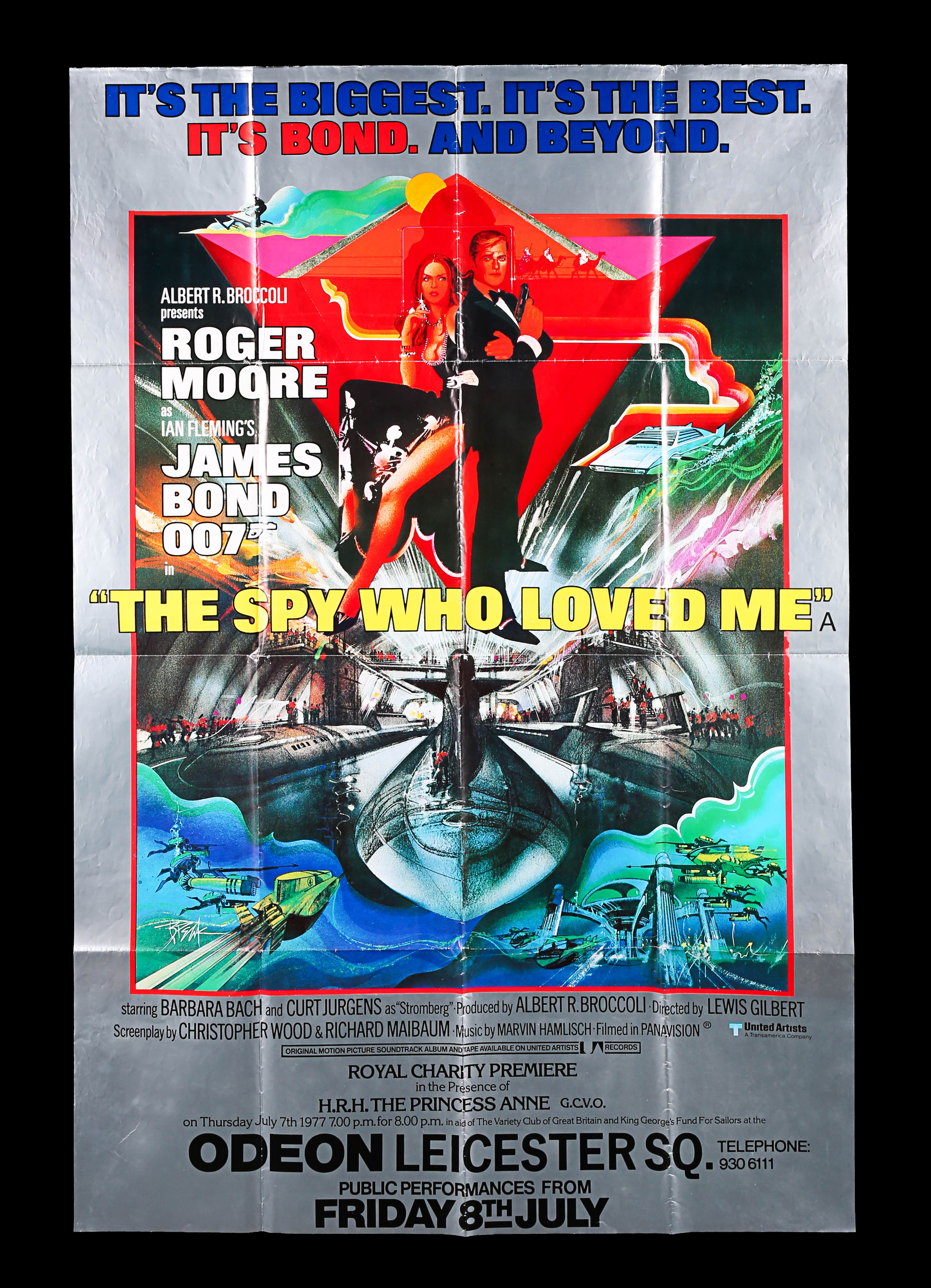 Lot #155 - THE SPY WHO LOVED ME (1977) - UK Bus Stop Premiere Poster, 1977