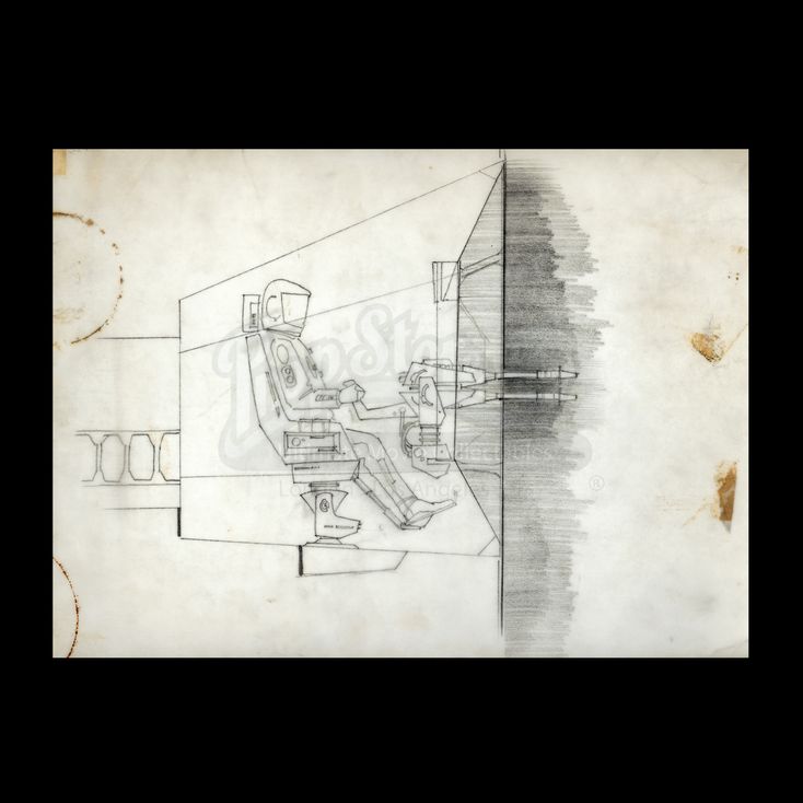 Hand-Drawn Millennium Falcon Gun Port Cross Section | STAR WARS - ALL ITEMS
