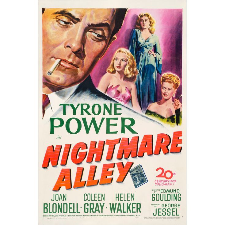 223. One Sheet (27 x 41 ); Very Fine on Linen ### NIGHTMARE ALLEY (1947)