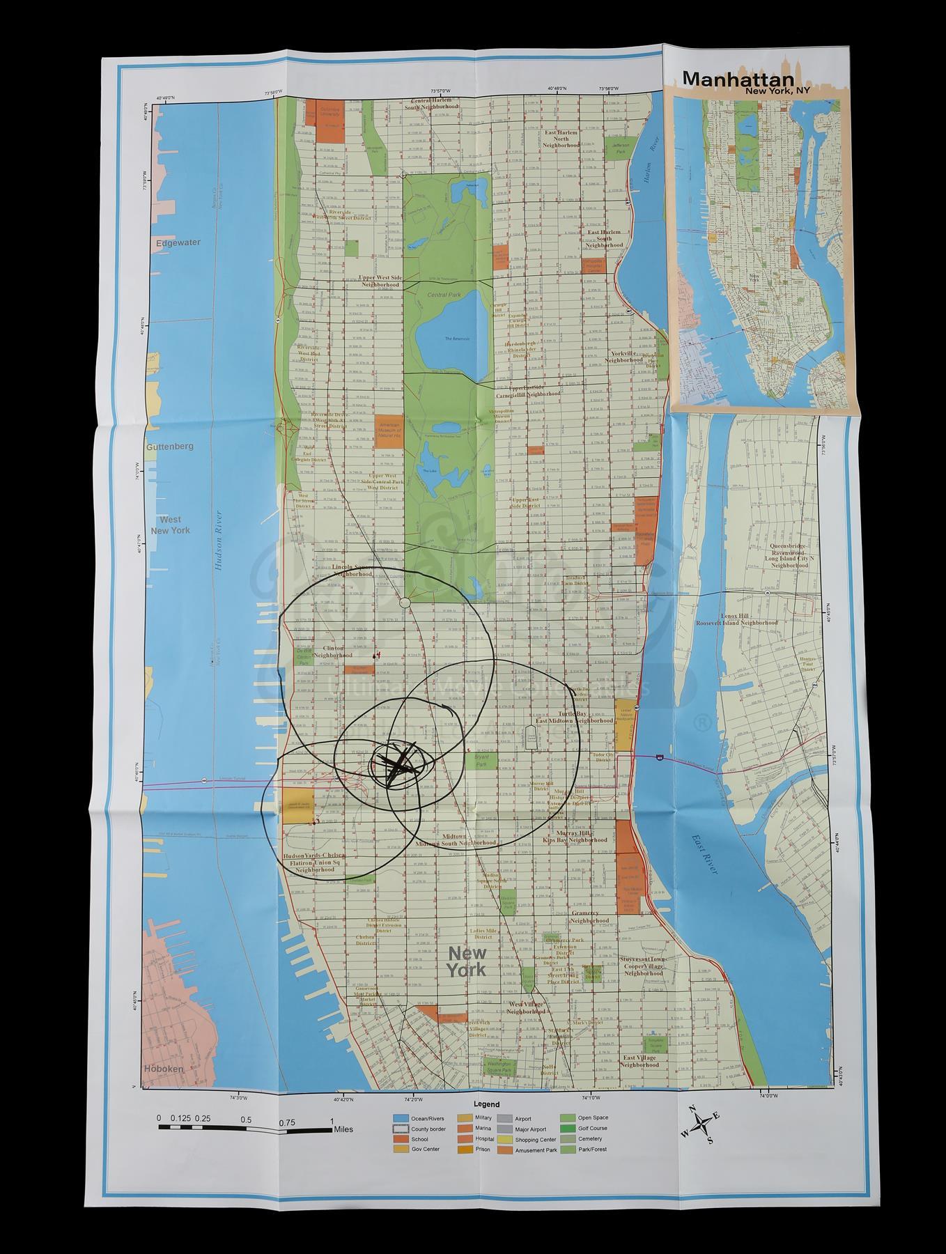 Lot # 241: MARVEL'S JESSICA JONES (TV SERIES) - Jessica Jones' Tracking Map