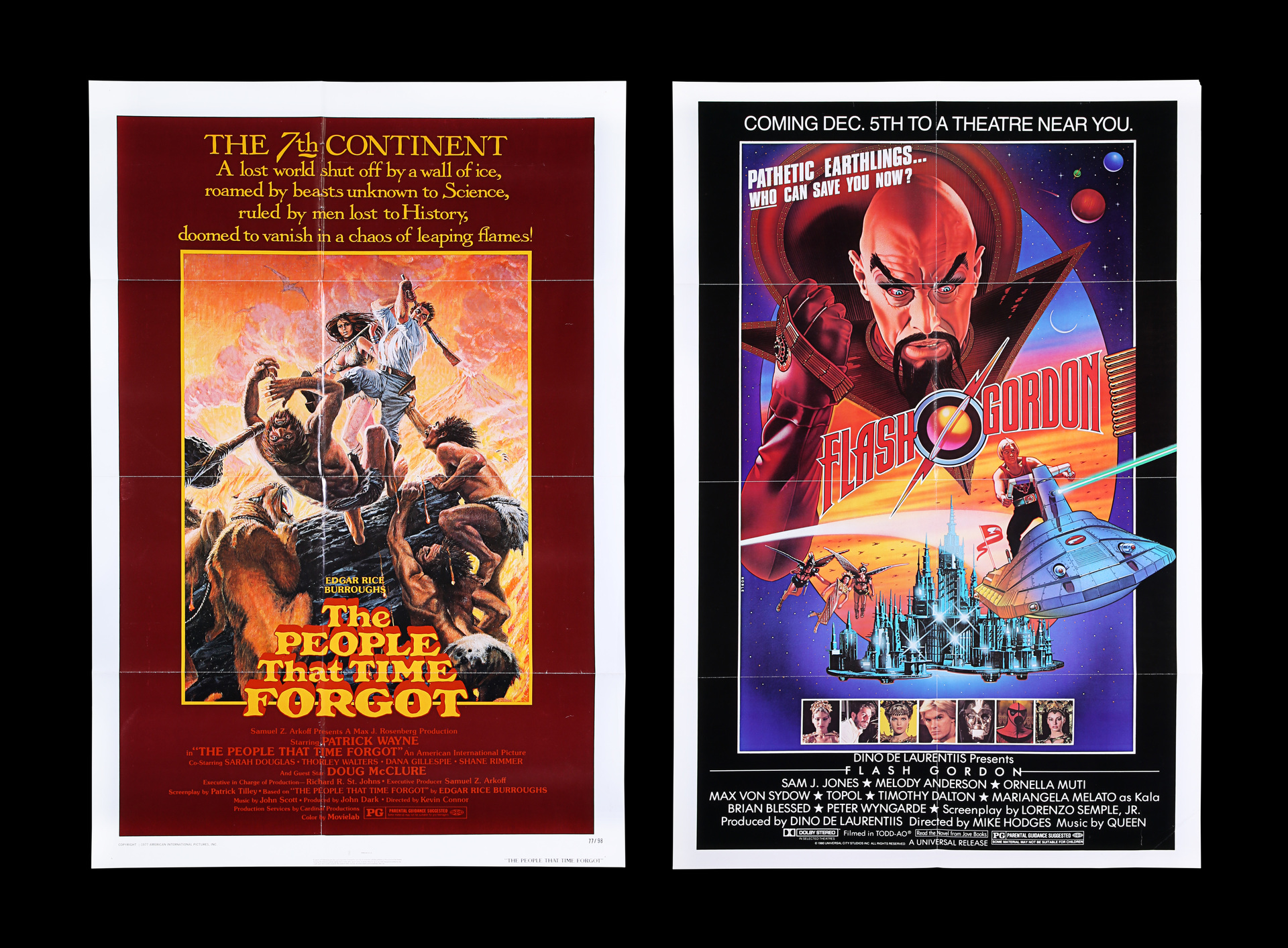 Lot #322 - FLASH GORDON (1980) AND THE PEOPLE THAT TIME FORGOT (1977 ...