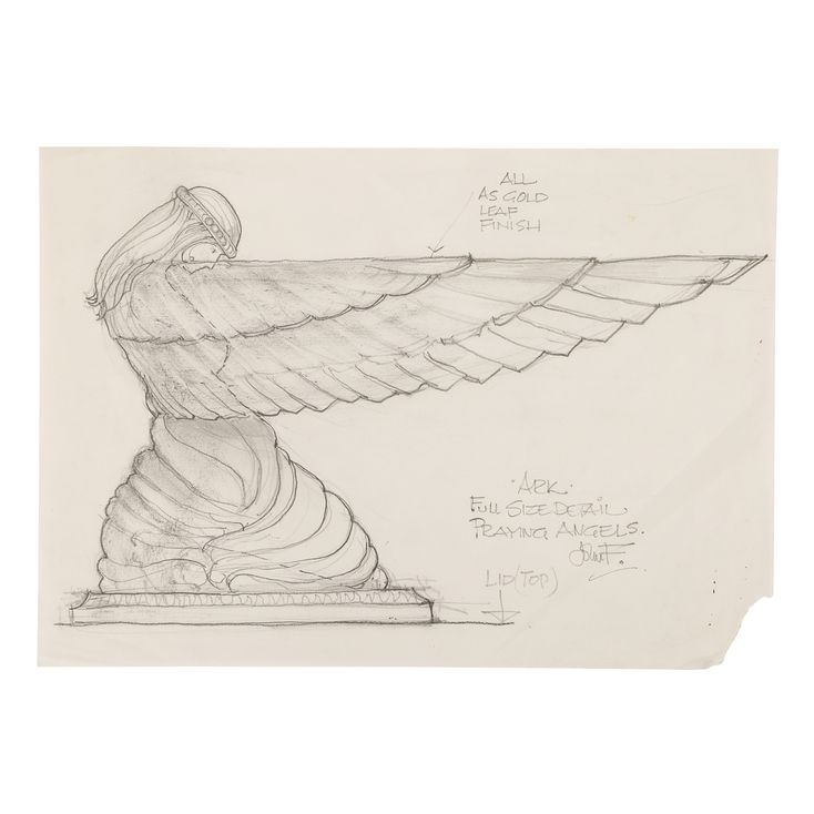 Lot 203 - Hand-drawn Angel of the Ark of the Covenant Pencil Production ...