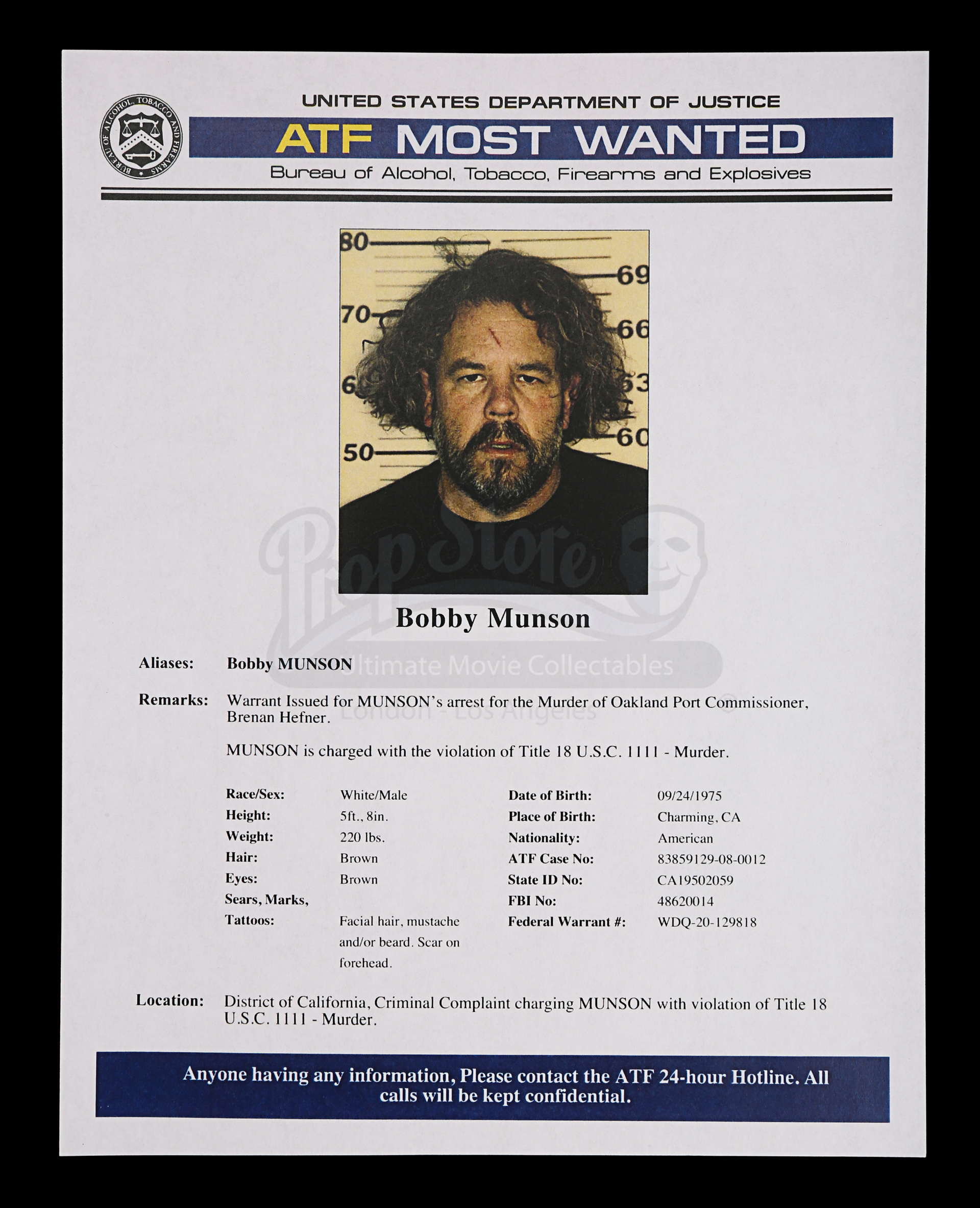 WantedCriminal Reports | Prop Store - Ultimate Movie Collectables