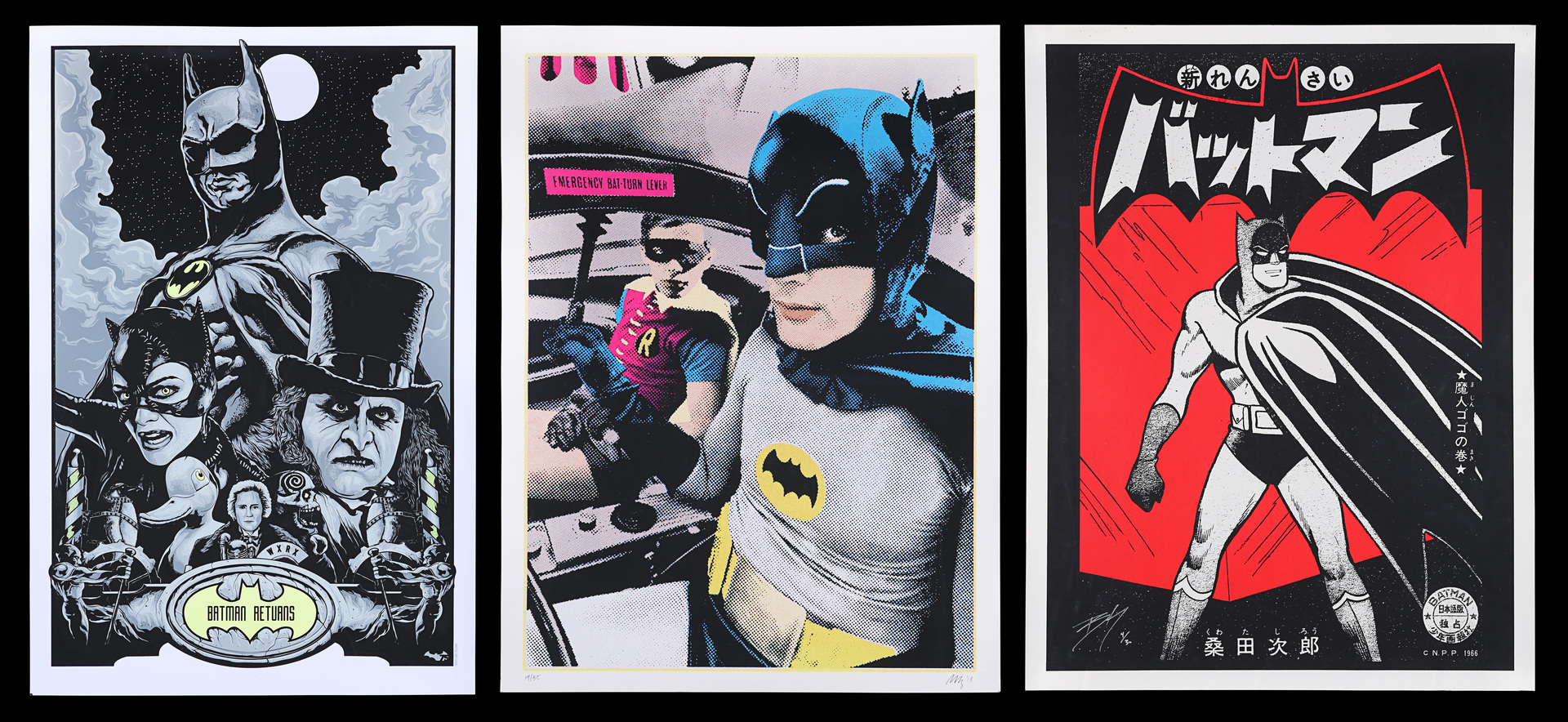 Lot #229 - BATMAN (1966) / BATMAN RETURNS (1992) - Three Mondo Posters ...