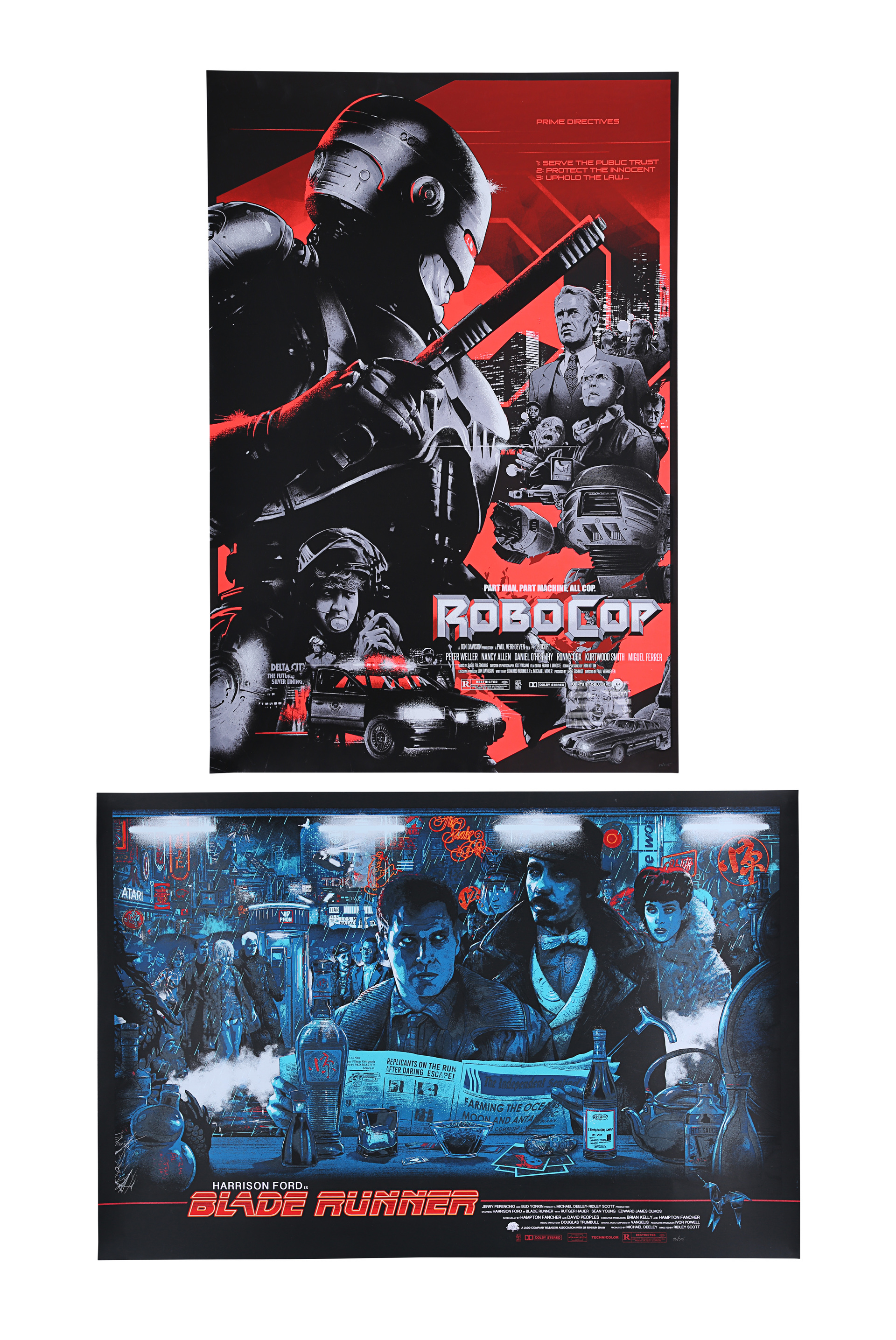 Lot #236 - BLADE RUNNER (1982) / ROBOCOP (1987) - Two Mondo Posters ...
