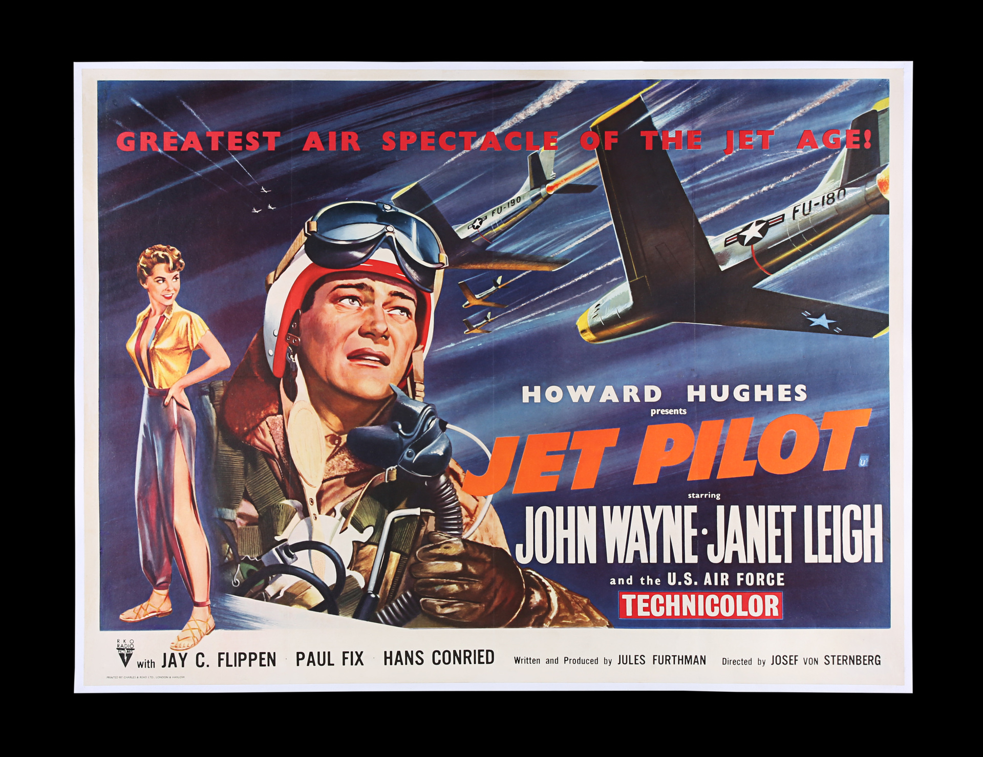 Lot #58 - JET PILOT (1957) - UK Quad Poster, 1957