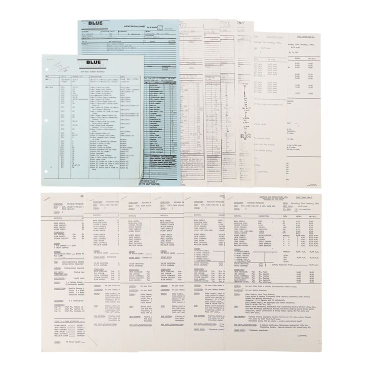 Lot 683 - Anthony Daniels Collection Collection of Call Sheets with ...